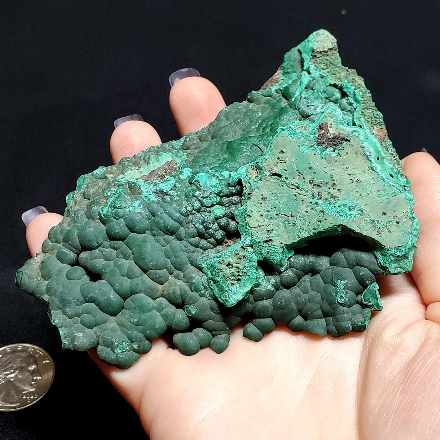 Bisbee Arizona Malachite Specimen, Botryoidal Malachite, Display ...