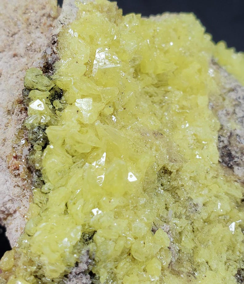 Sulfur on Matrix Specimen Natural Sulfur Crystals Sulfur Specimen ...