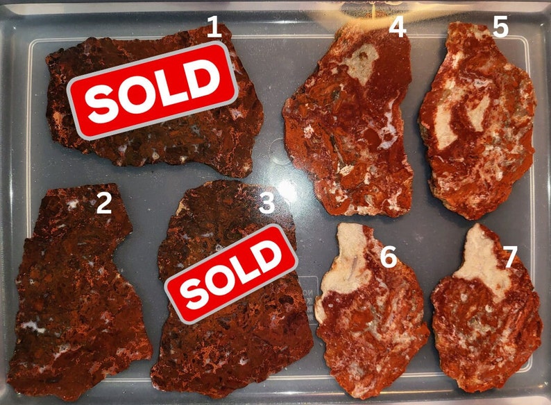 Red Dot Bot & Beef Breccia Agate Slabs cady Mountain - Etsy