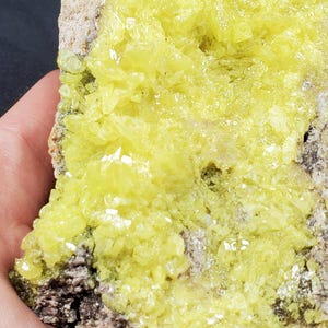 Sulfur on Matrix Specimen Natural Sulfur Crystals Sulfur Specimen ...