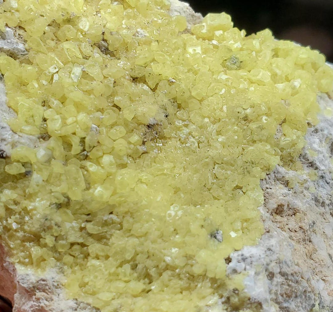 Sulfur on Matrix Specimen Natural Sulfur Crystals Sulfur Specimen ...