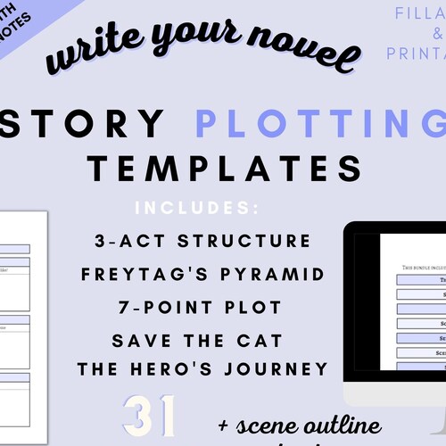 Book Writing Templates Plot Your Novel Story Plotting - Etsy Canada