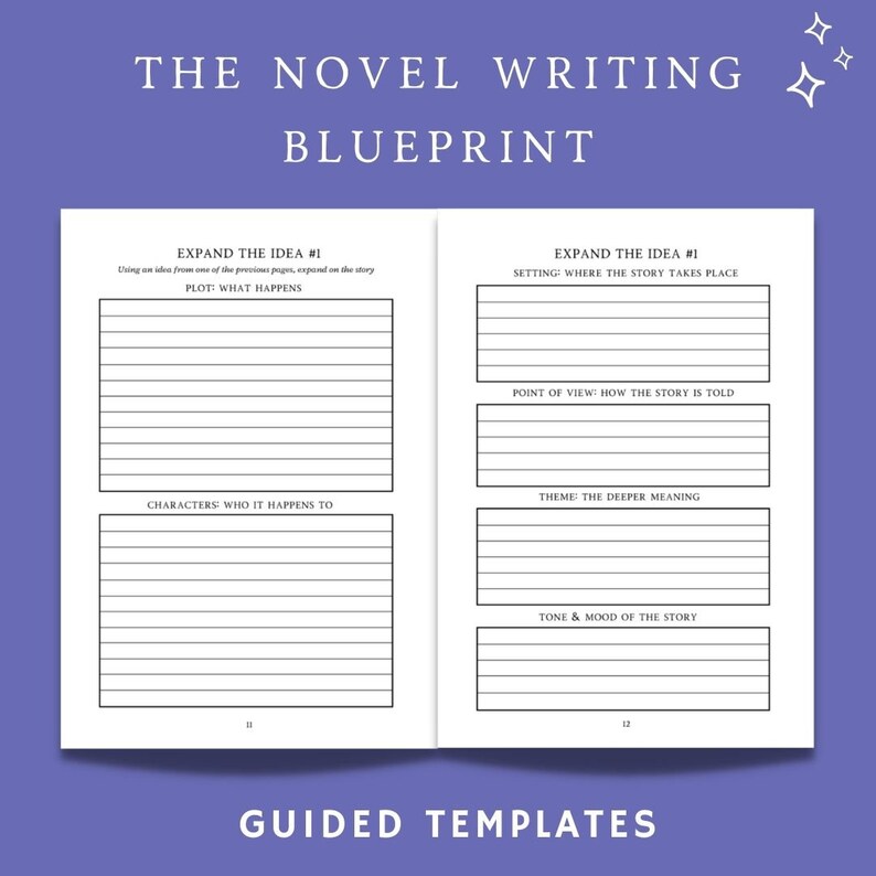 The Novel Writing Blueprint Guided Writing Templates Step-by-step Guide ...