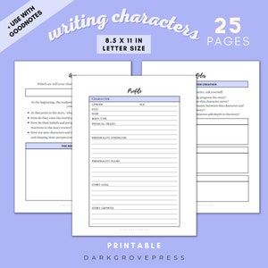 Write Realistic Characters Character Profile Sheets Novel Writing ...