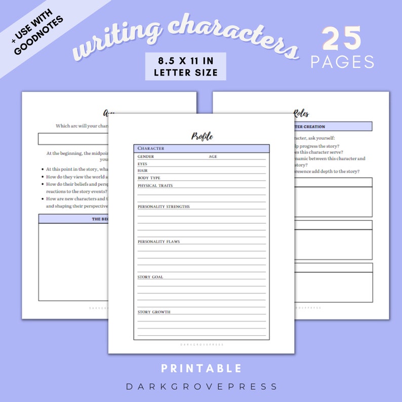 Write Realistic Characters Character Profile Sheets Novel Writing ...