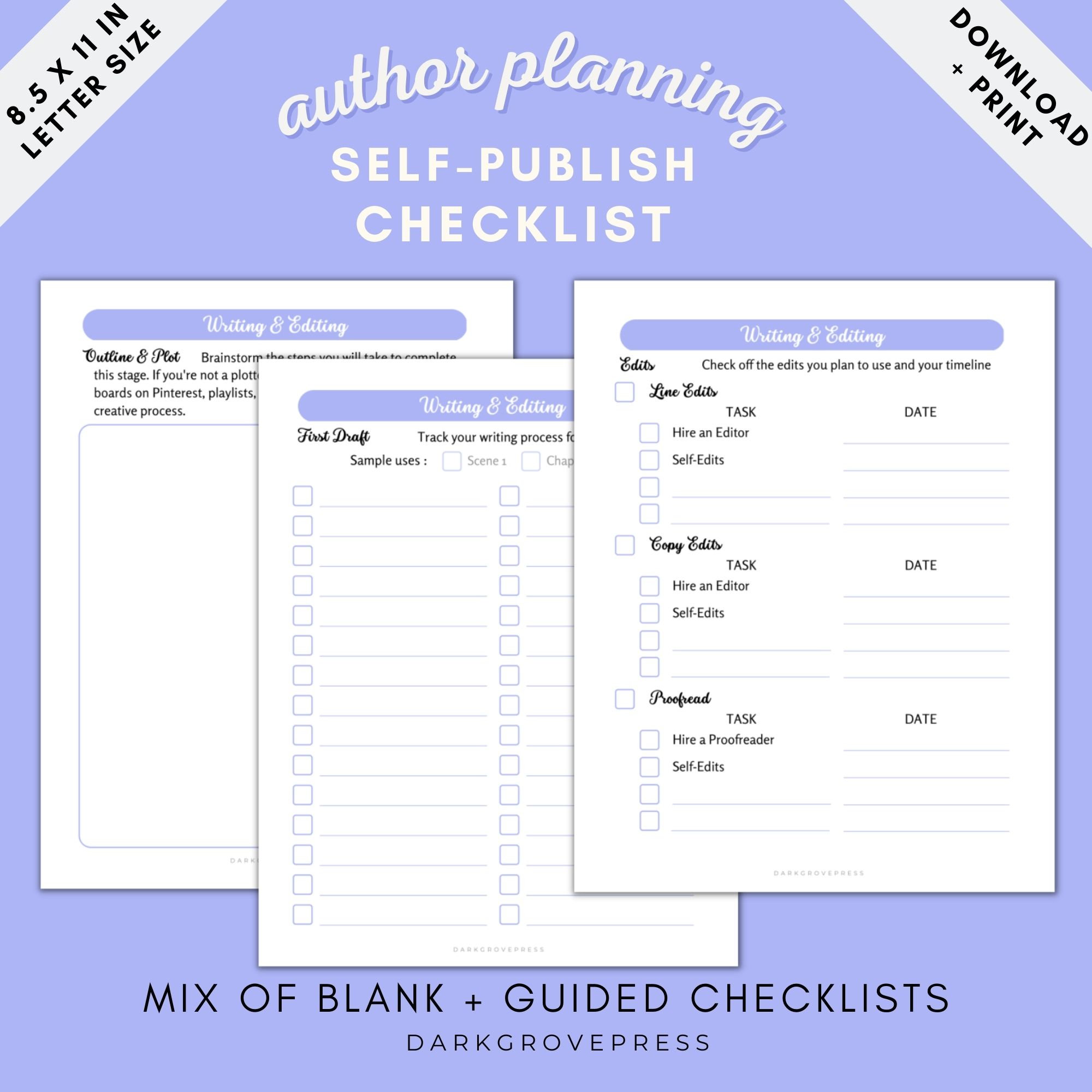 Self Publishing Checklist for Authors Book Cover Research - Etsy Australia