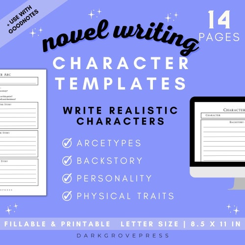 Write Realistic Characters Character Template Sheets Novel - Etsy Australia