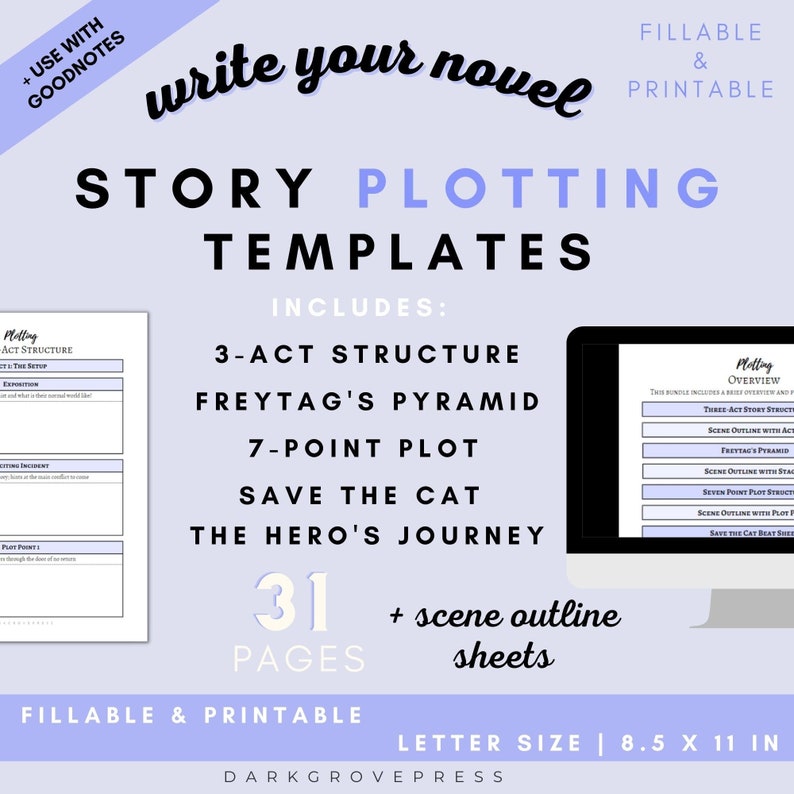 Book Writing Templates Plot Your Novel Story Plotting - Etsy