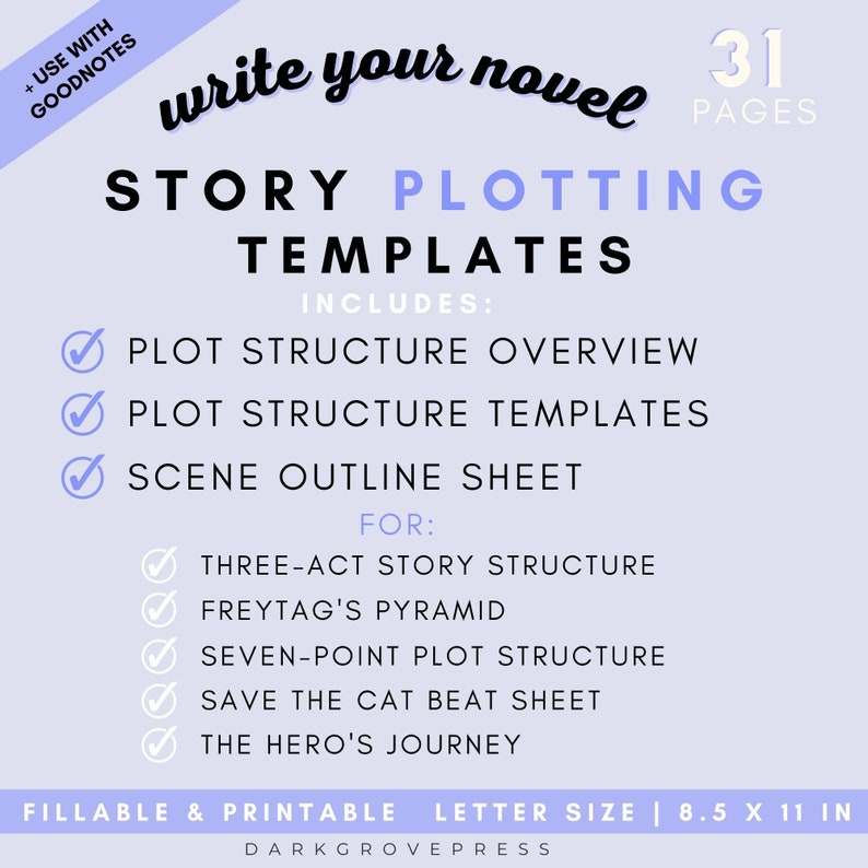 Book Writing Templates Plot Your Novel Story Plotting Sheets and Scene ...