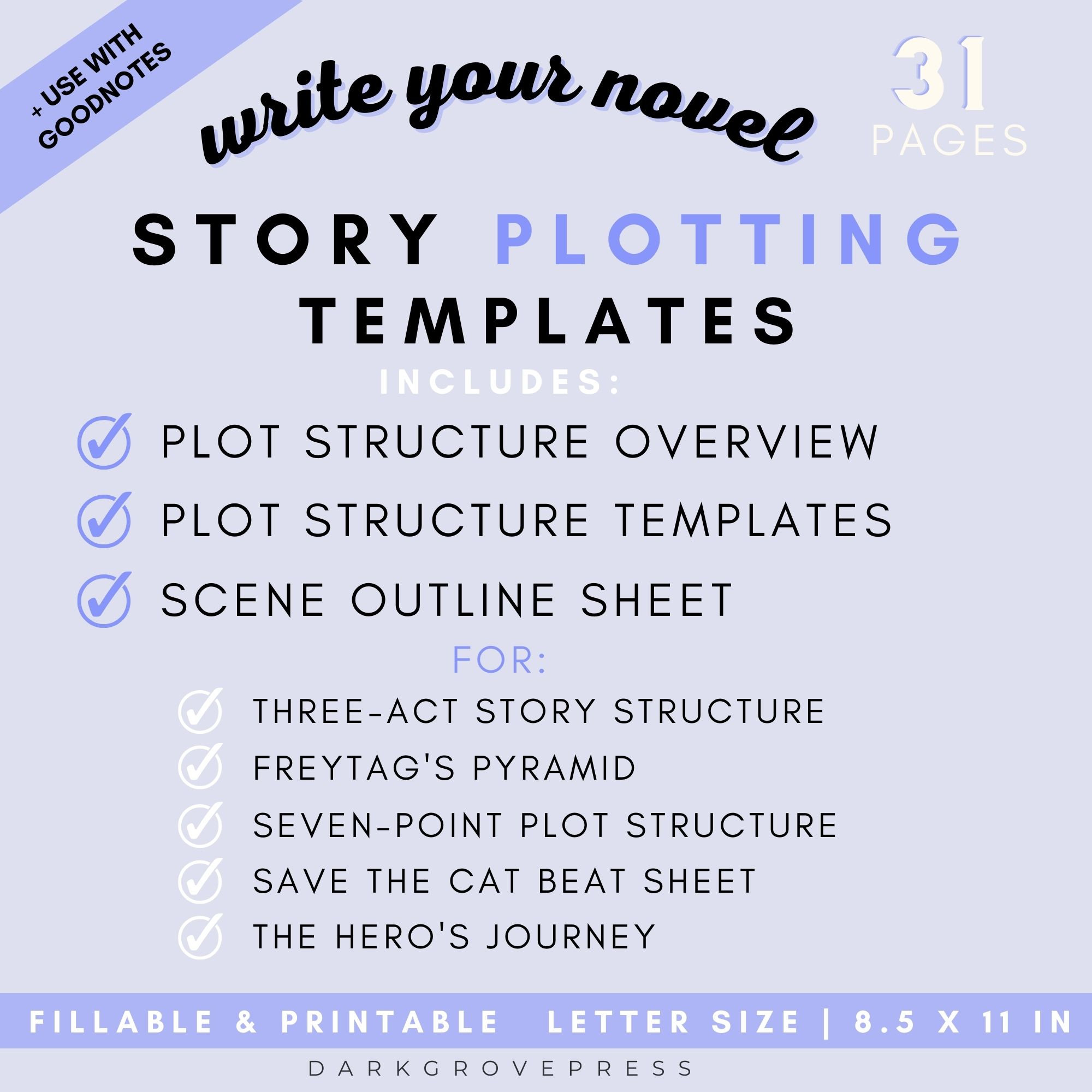 Book Writing Templates Plot Your Novel Story Plotting Sheets and Scene ...
