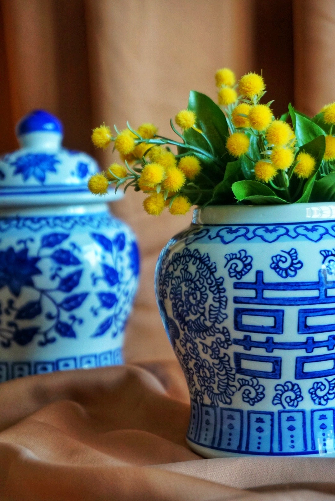 Blue Porcelain Cube Chinese Letter Pattern/ Home Decor / Bleu - Etsy