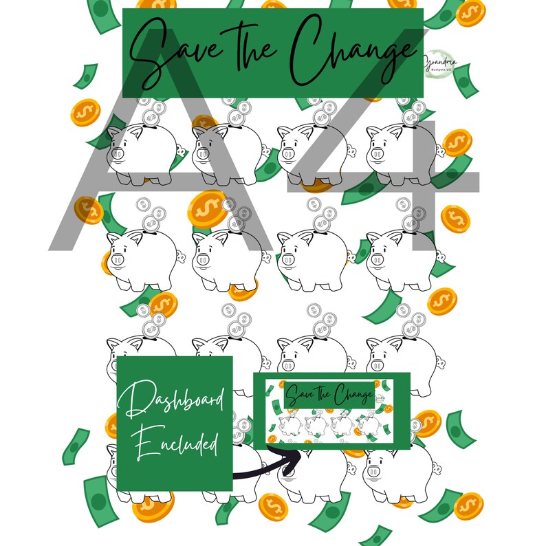 Save the Change Savings Challenge A4 WITH DASHBOARD Size Envelope Cash ...