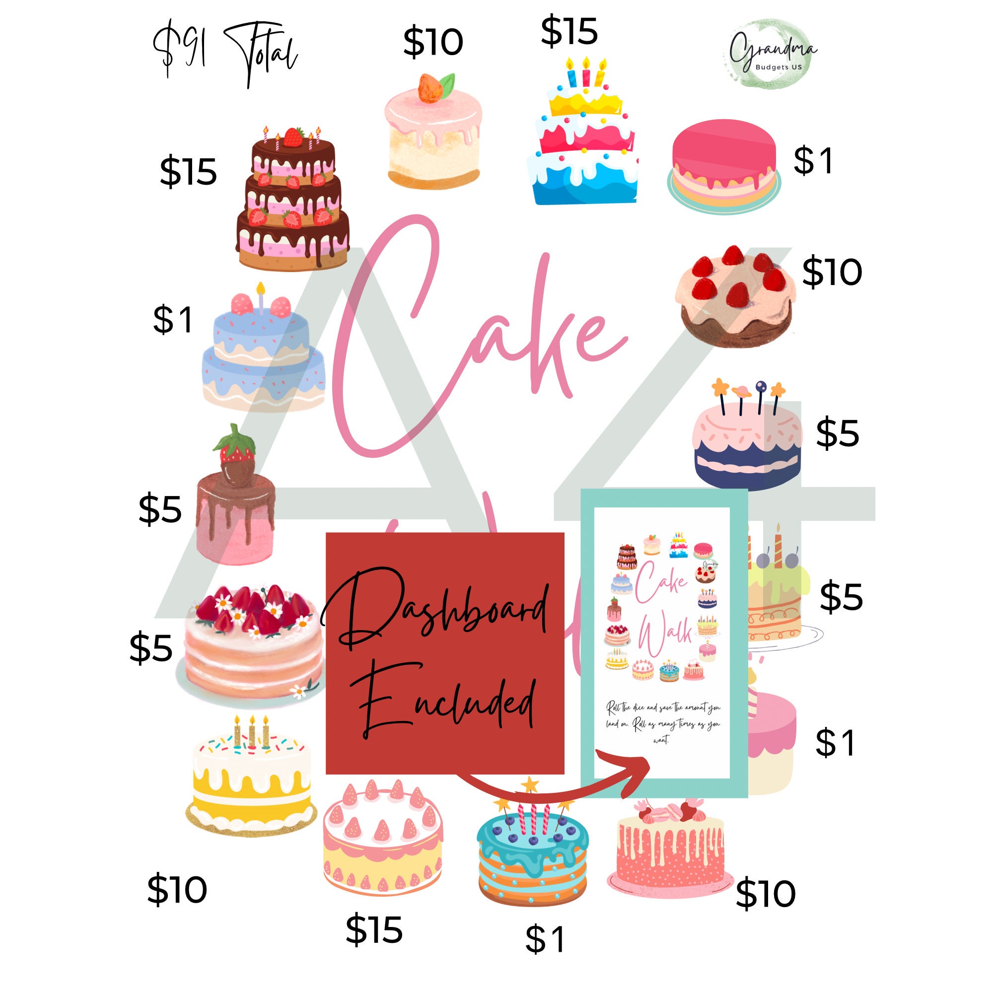 Cake Walk Game Challenge A4 Size Envelope Cash Savings Binder Etsy