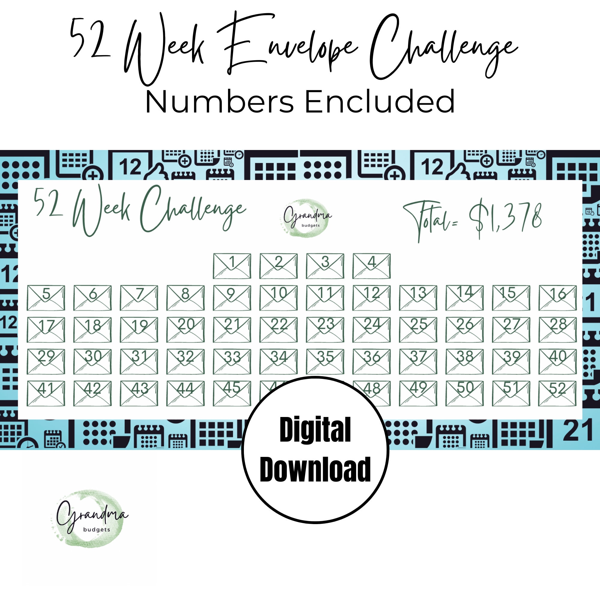 52 Week Envelope Savings Challenge Numbers Encluded A6 Size - Etsy