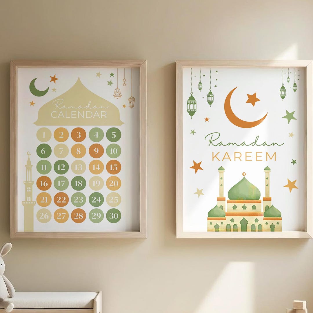 Ramadan Digital Poster Set Ramadan Kareem Wall Art Countdown Calendar ...