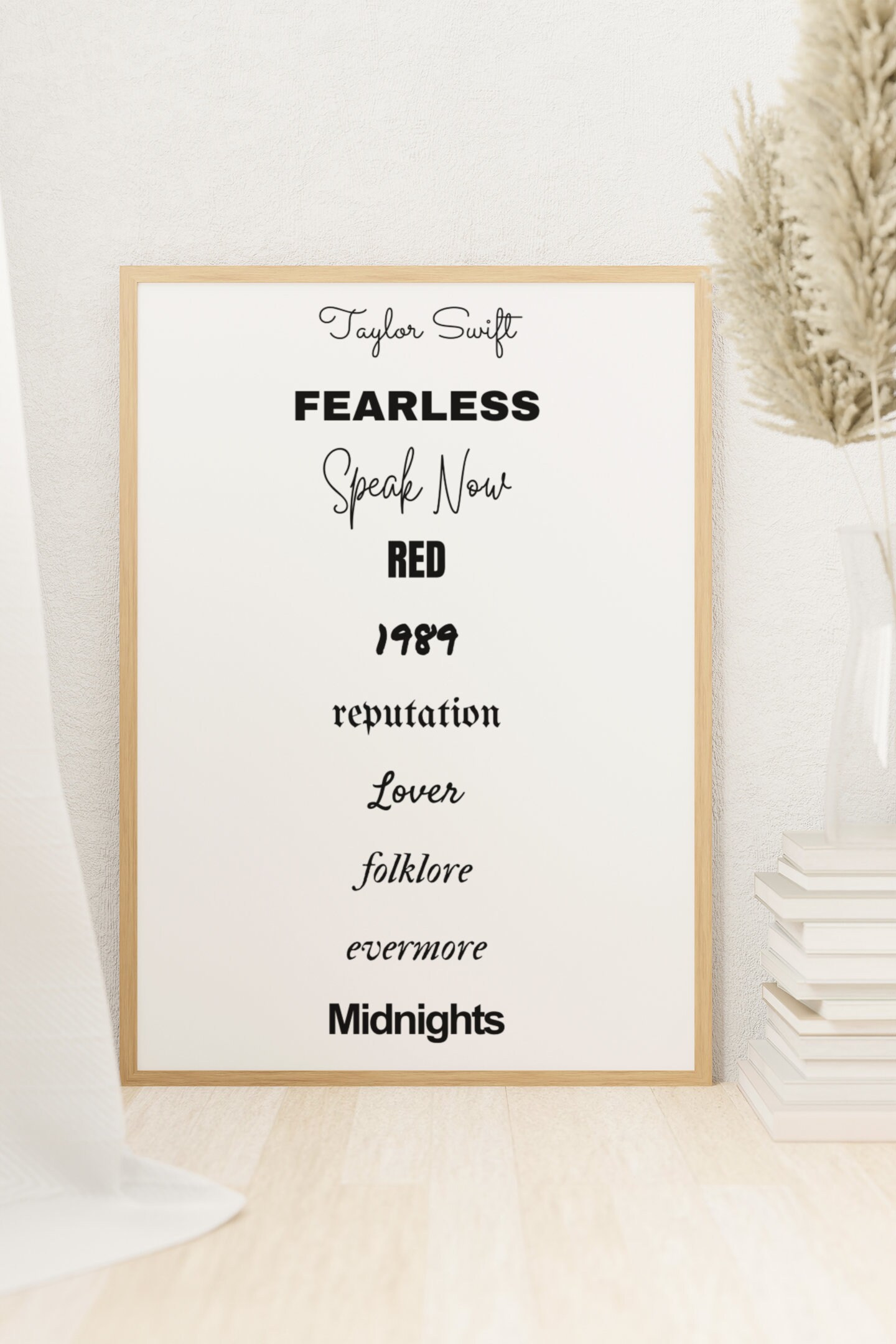 Taylor Swift Album/eras Names Taylor Swift Fearless - Etsy