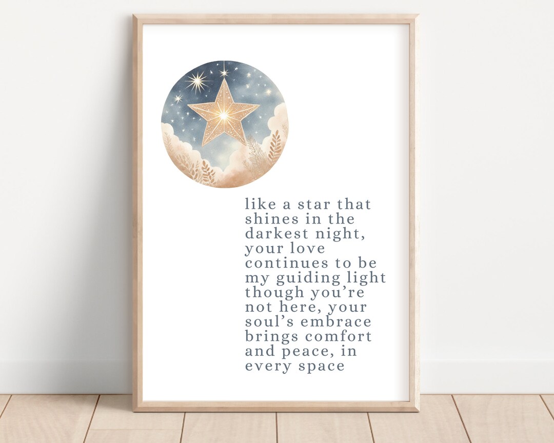 In Memory of Poem Lost Loved Ones Poem in Memory of Print Digital Print ...