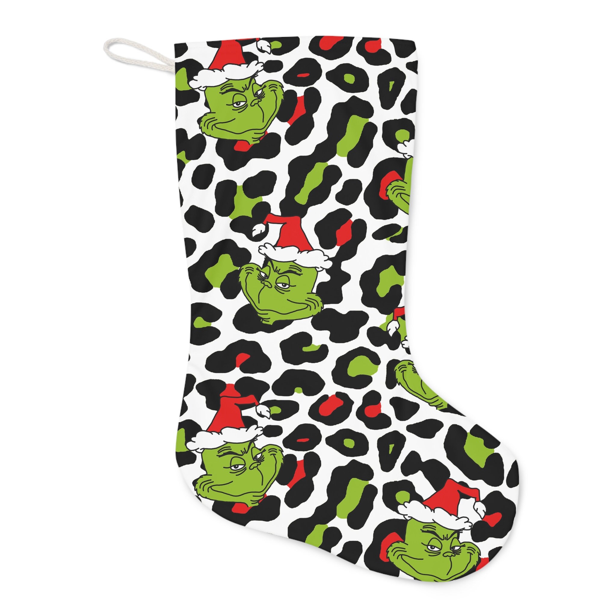 Grinch Leopard Holiday Stocking Grinch Stocking Holiday - Etsy