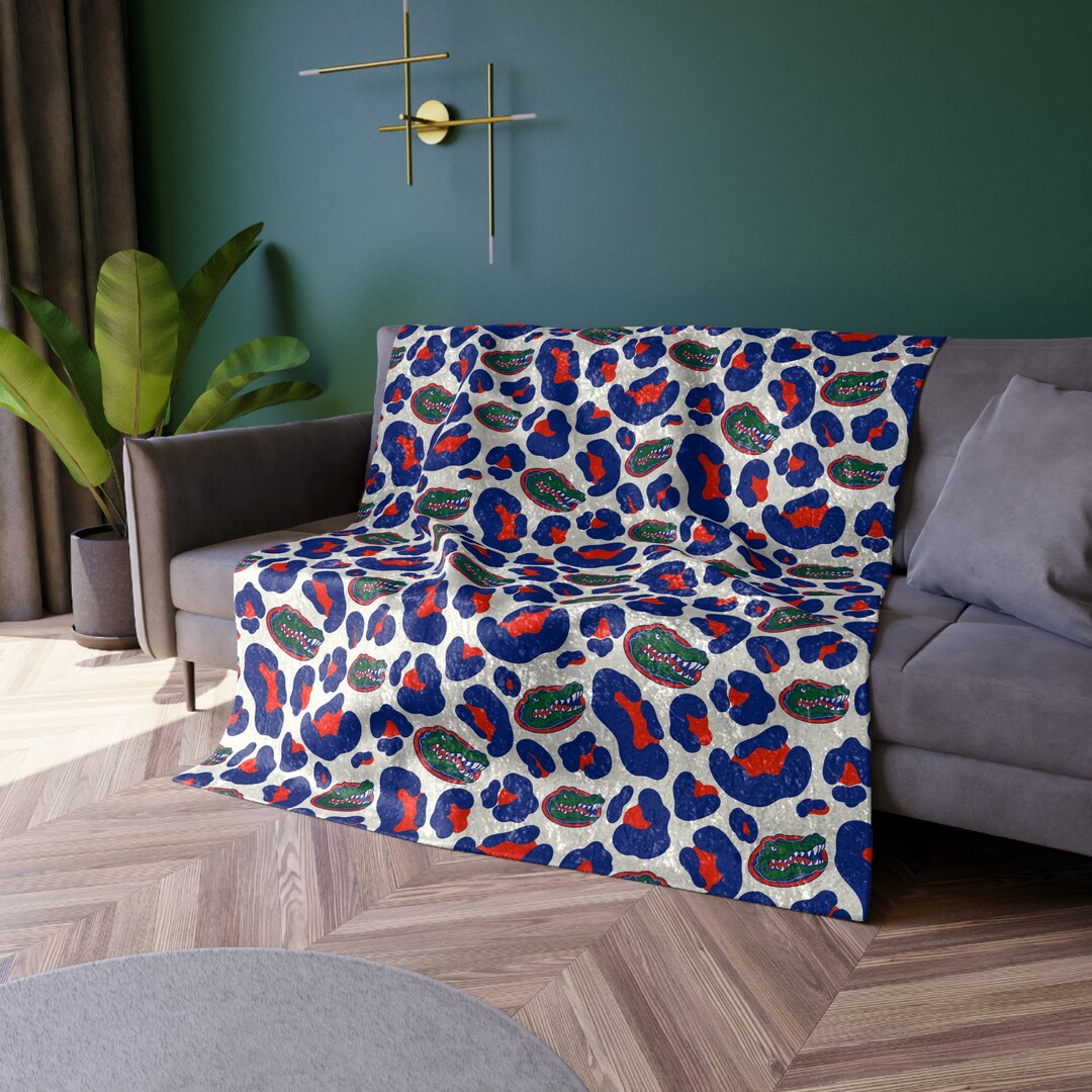 Florida X Leopard Print Crushed Velvet Blanket Florida - Etsy