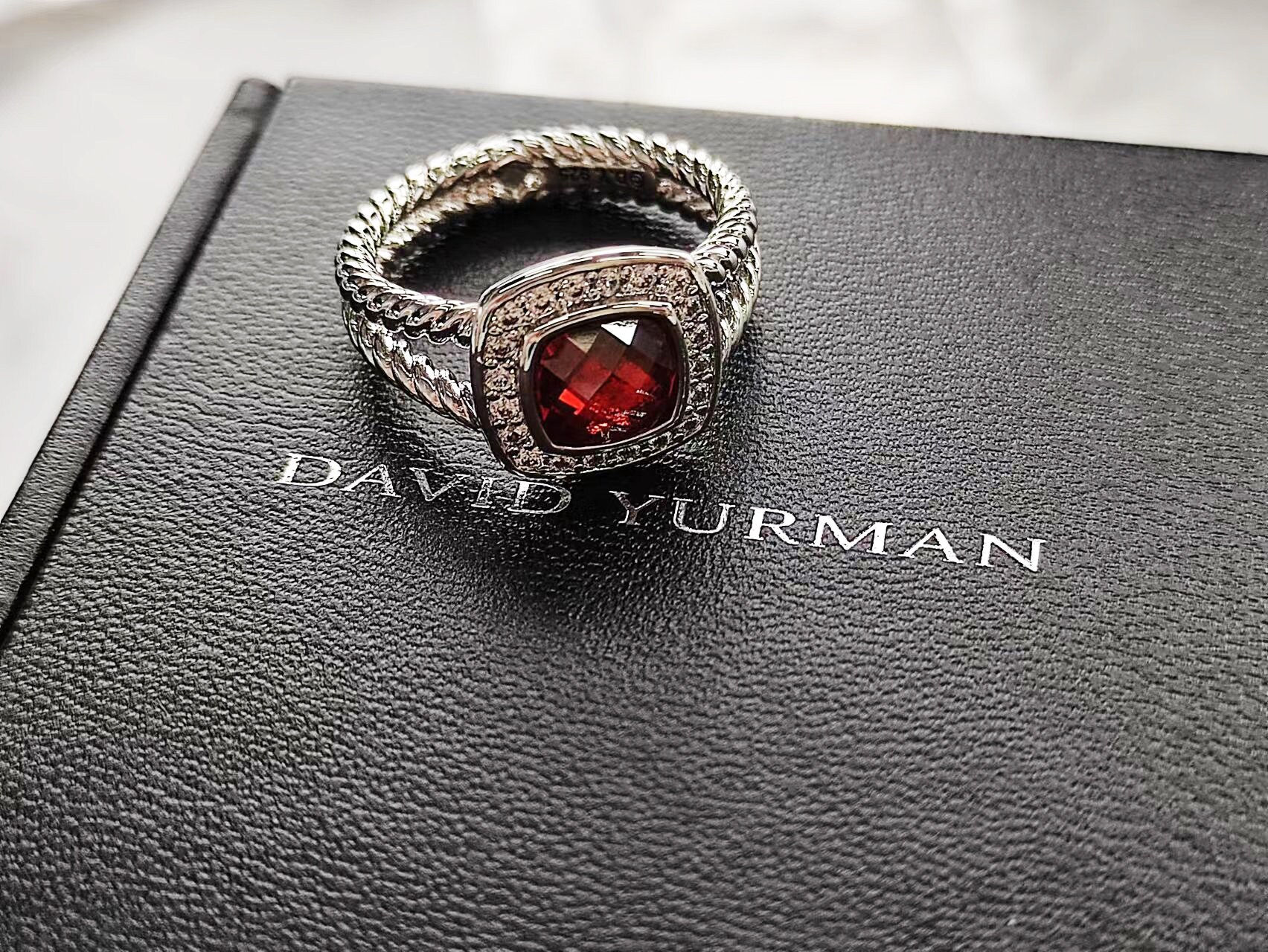 DY 925 Silver Double Rope Ring Ruby Ring - Etsy