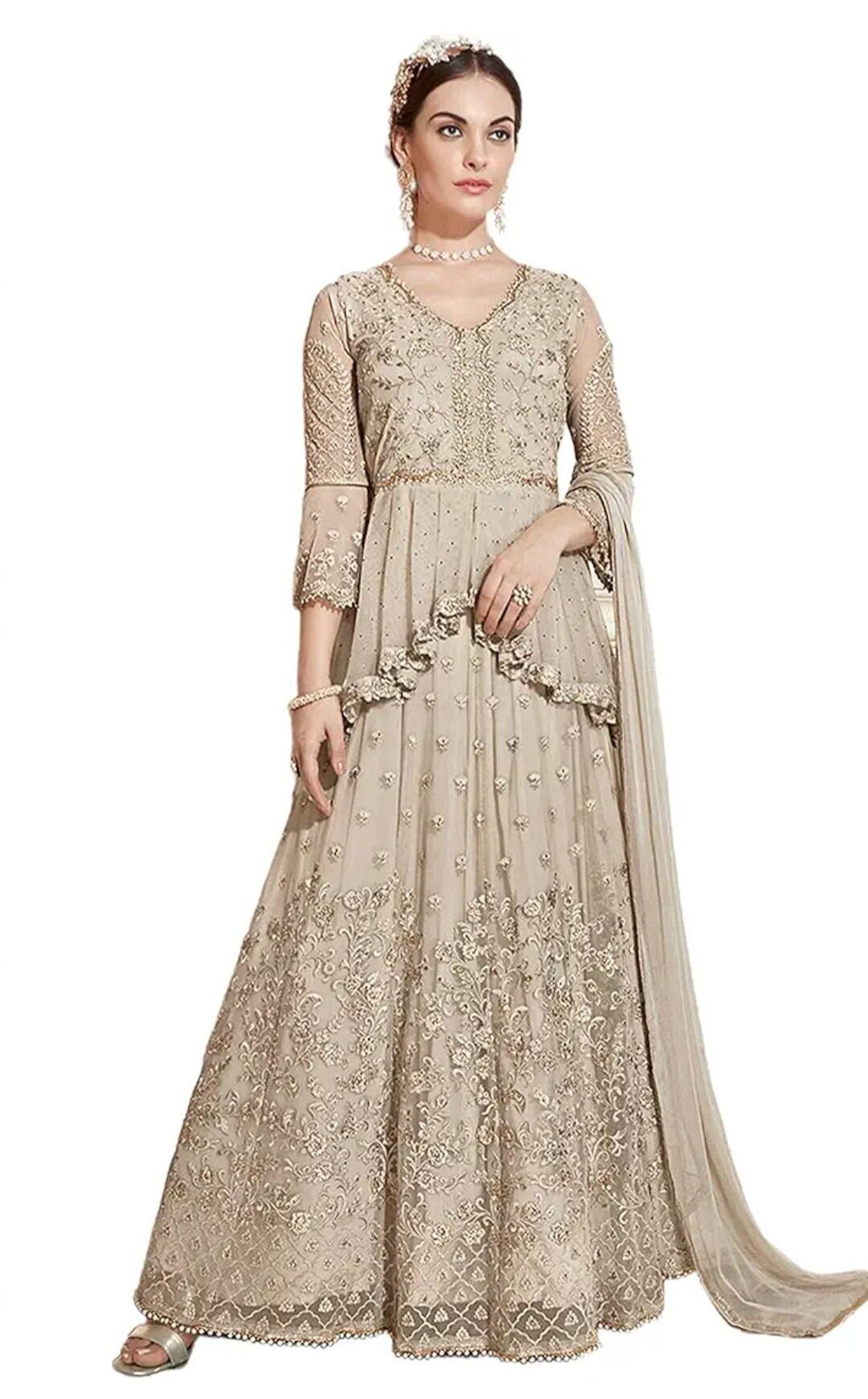 Semi Stitched Embroidered Top With Unstitched Skirt and Dupatta Ready ...