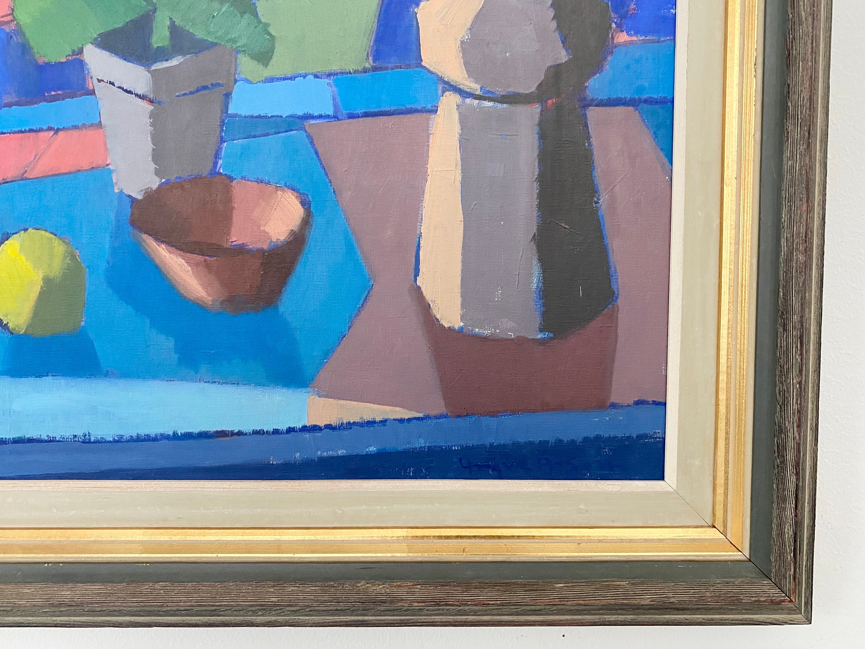 Vintage Swedish Original Still Life Oil Painting in Cubist Style ...