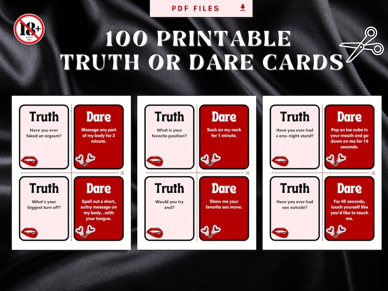100 KINKY Truth or Dare Cards | Steamy Sex Game for Him or Her | Mature ...