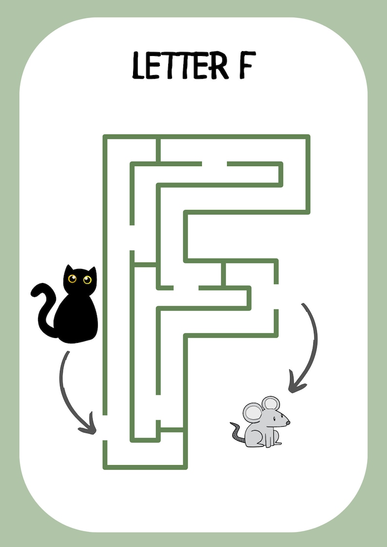 26 Printable Alphabets Maze Worksheet for Fun and Learn.preschool KDG ...