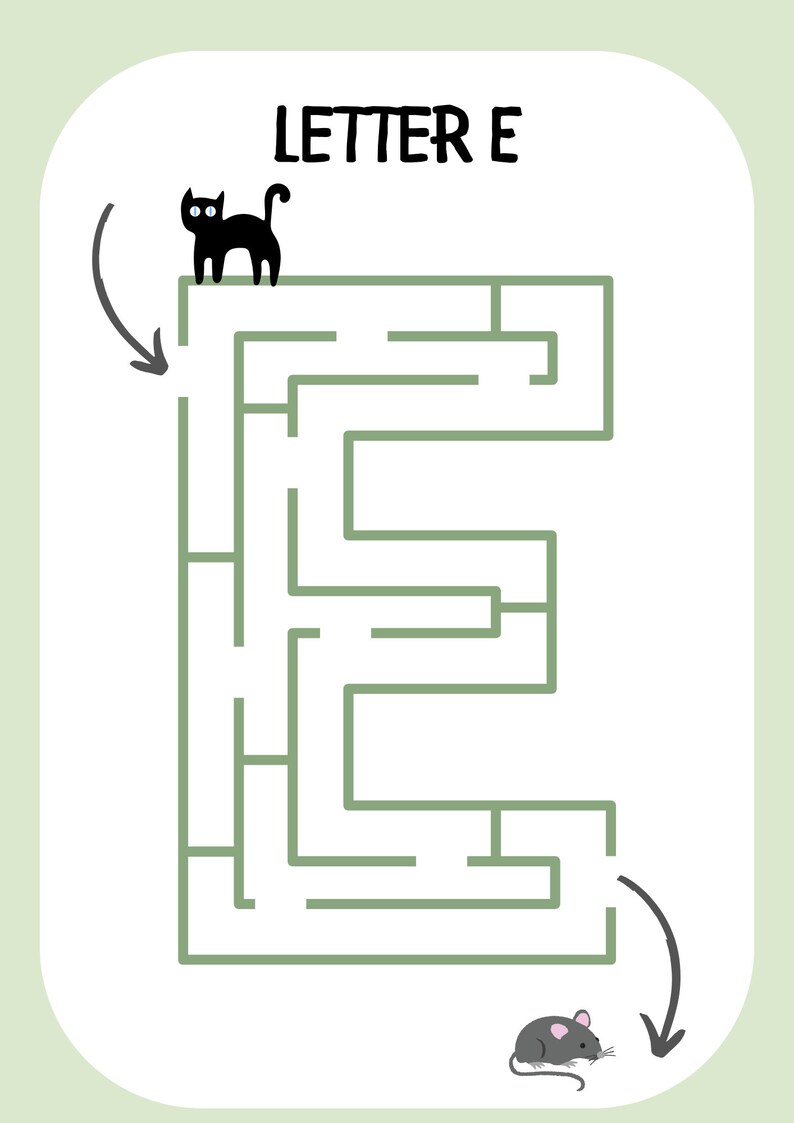 26 Printable Alphabets Maze Worksheet for Fun and Learn.preschool KDG ...