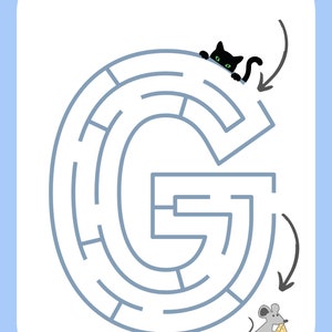 26 Printable Alphabets Maze Worksheet for Fun and Learn.preschool KDG ...