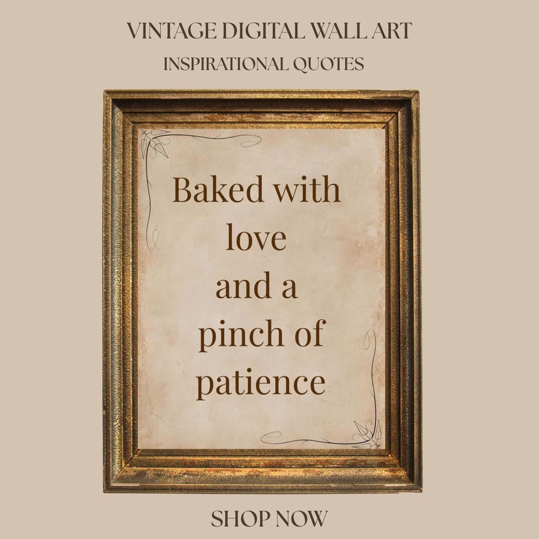 Vintage Kitchen Inspirational Quote Wall Art Printable | Antique Paper ...