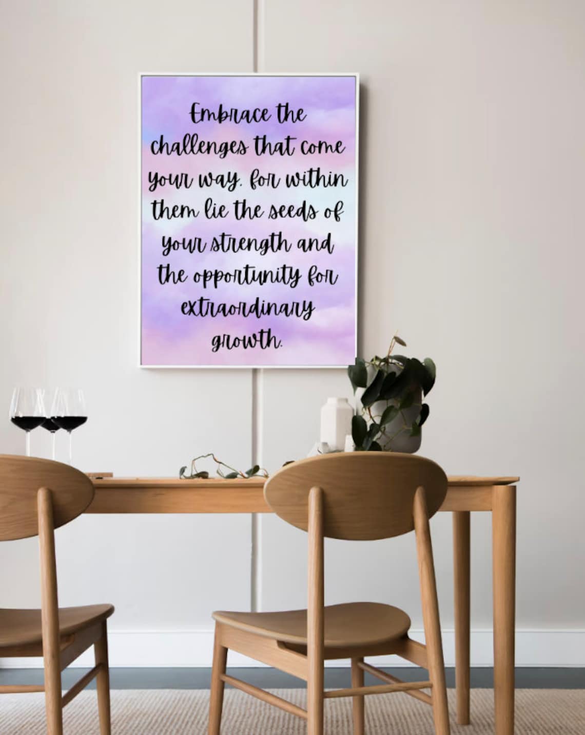 Inspirational Quote Poster: Embrace Challenges, Find Strength, and ...