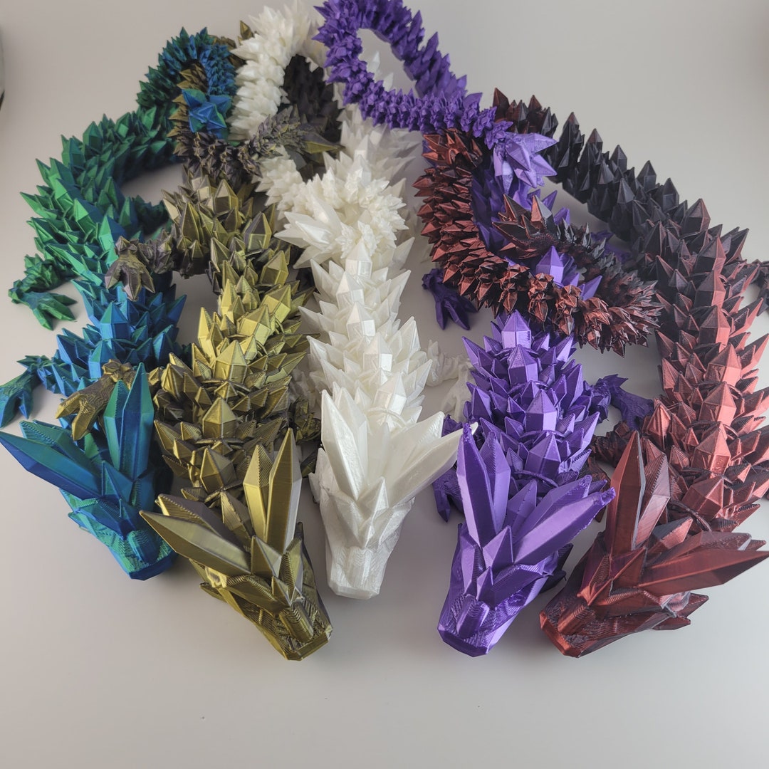 24 Inch Long Cinderwing Crystal Dragon 3D Printed Articulated - Etsy