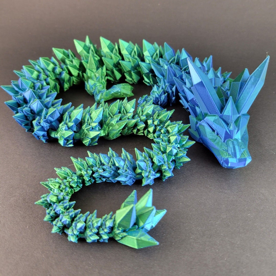 Cinderwing Green/blue Crystal Dragon 3D Printed Articulated - Etsy