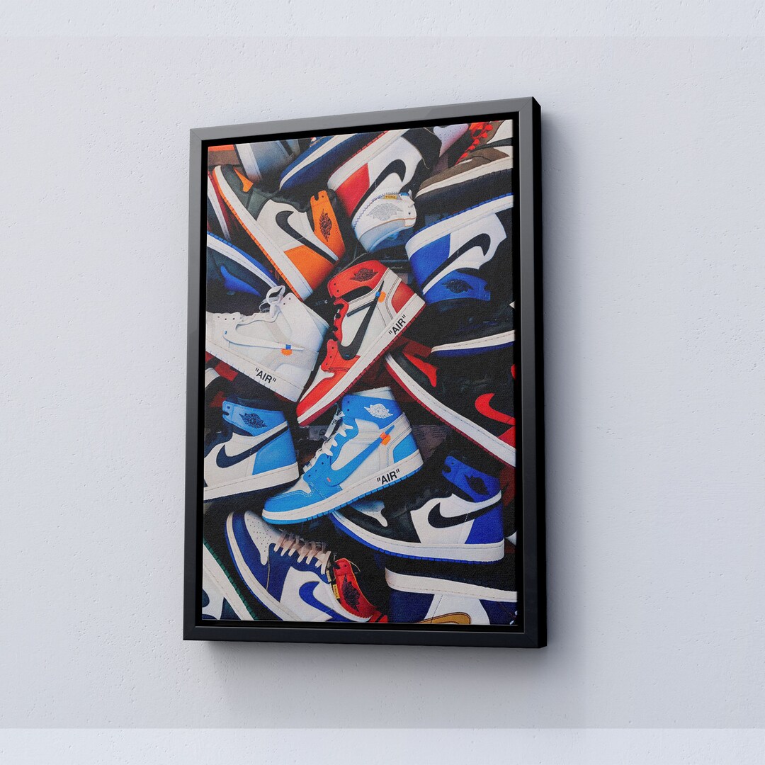 Air Jordan Sneaker Canvas Painting, Jordan Shoes Wall Art, Air Jordan ...