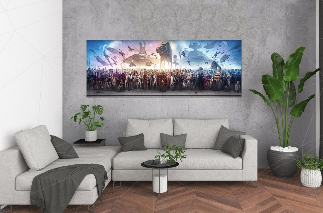 All Star Wars Characters XXL ' Blockbuster Fine Art Panorama Print on ...