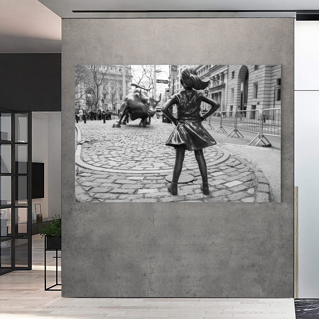 Fearless Girl and Bull Fearless Statue Canvas Motivation - Etsy