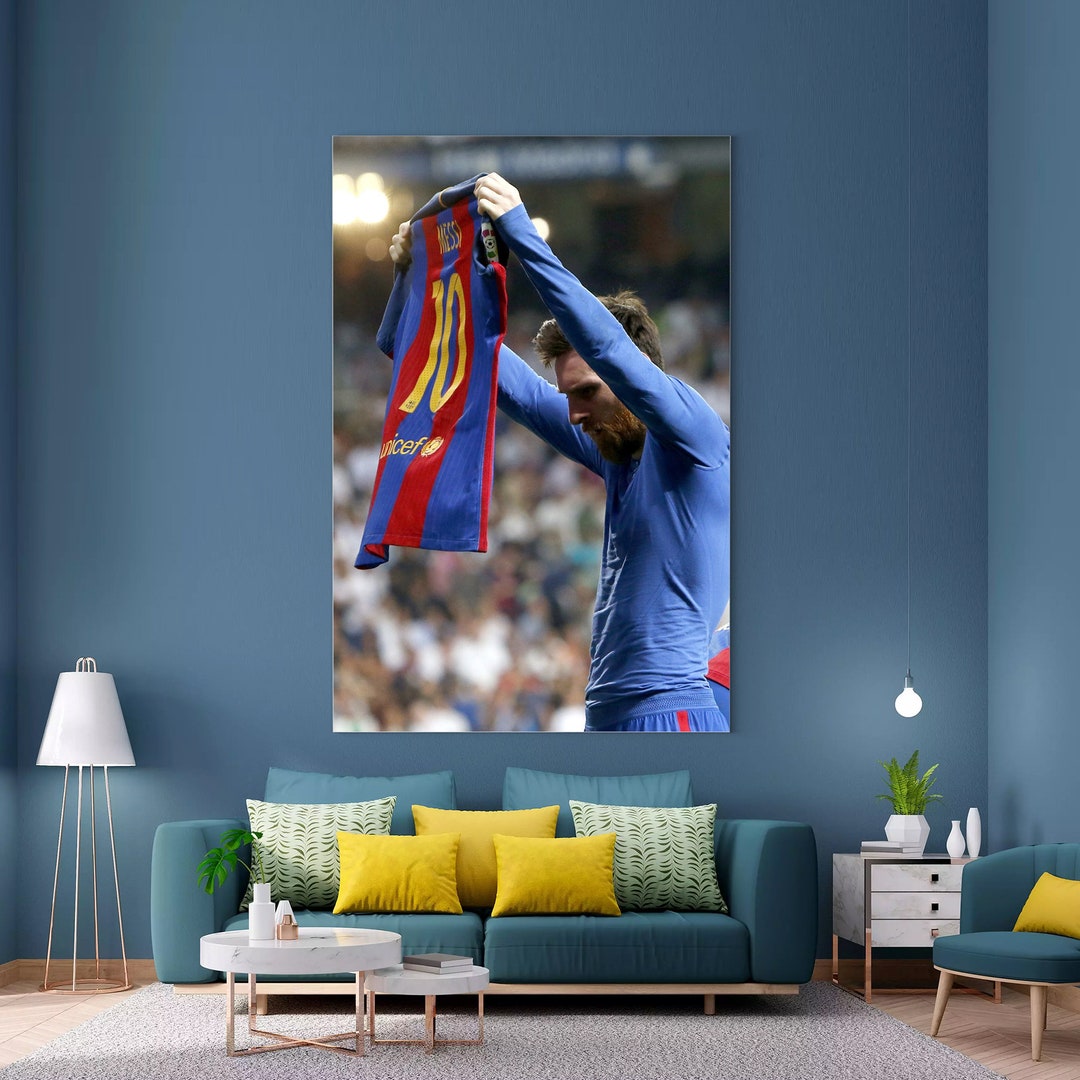 Lionel Messi Iconic Celebration Poster Barcelona Canvas Wall Art Home ...
