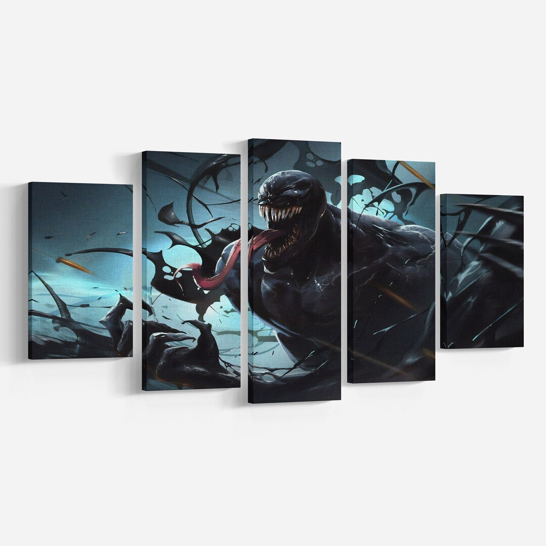 Venom Canvas, Superhero Poster, Gift Venom Symbiote Wall Art, Movie ...