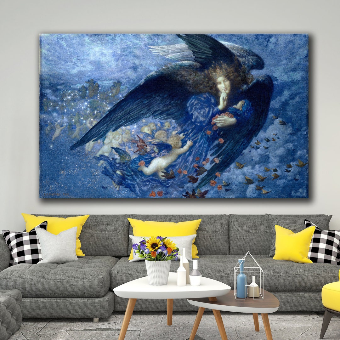 Edward Robert Hughes Night With Her Train of Stars Canvas Print Hughes ...