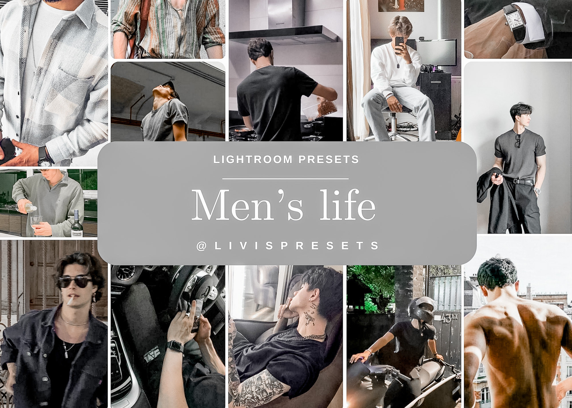 Lightroom Presets Men's Life Presets Bright and Airy, Moody Male ...