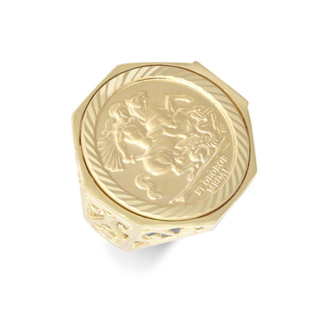 Mens Hexagon Half Sovereign Ring - Etsy