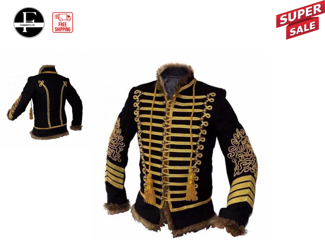 Military Uniform Napoleonic Hussar Jacket Piping Tunic Pelisse Jimi ...