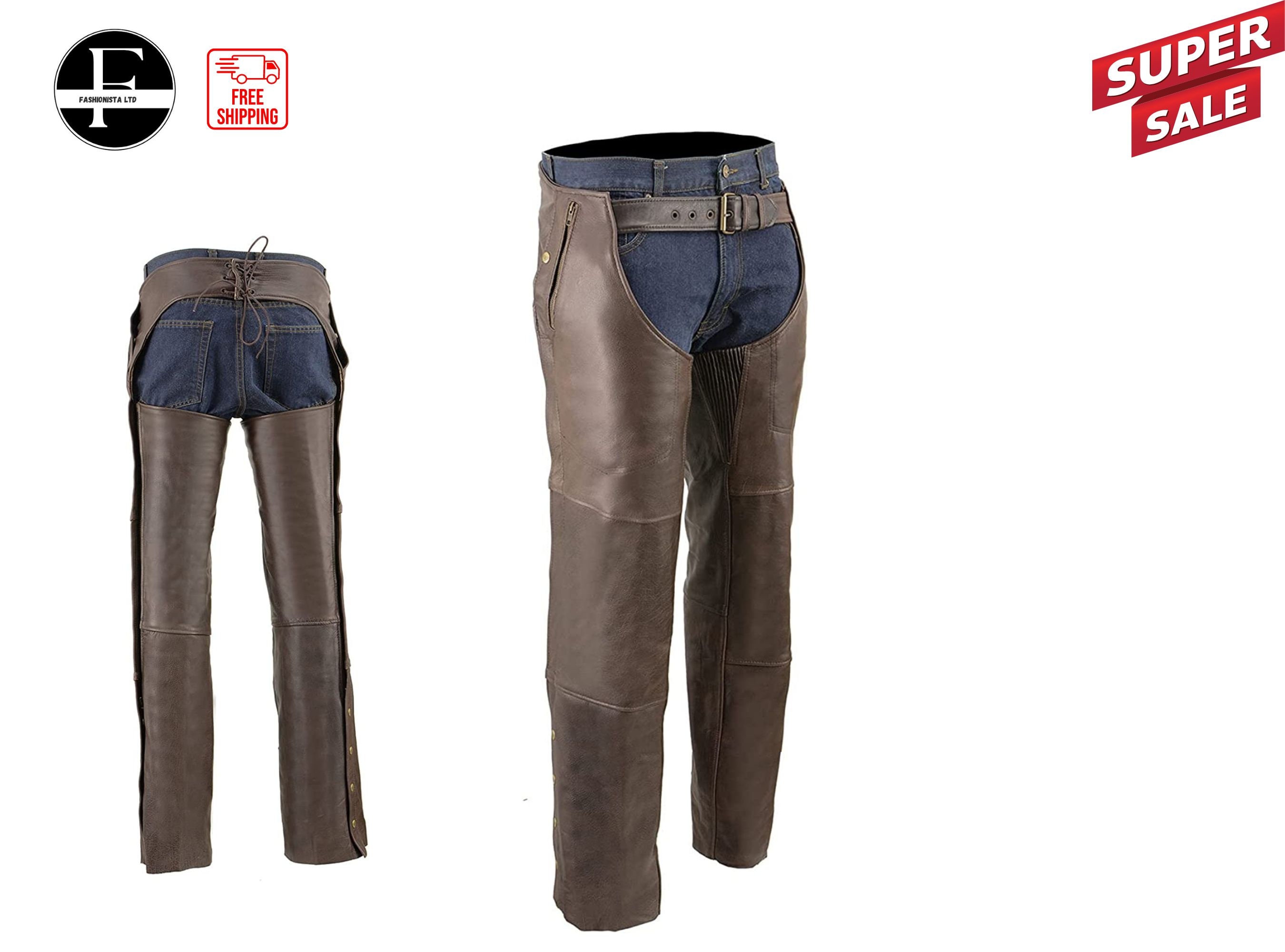 Men's Retro Four Pocket Thermal Lined Leather Chaps - Etsy