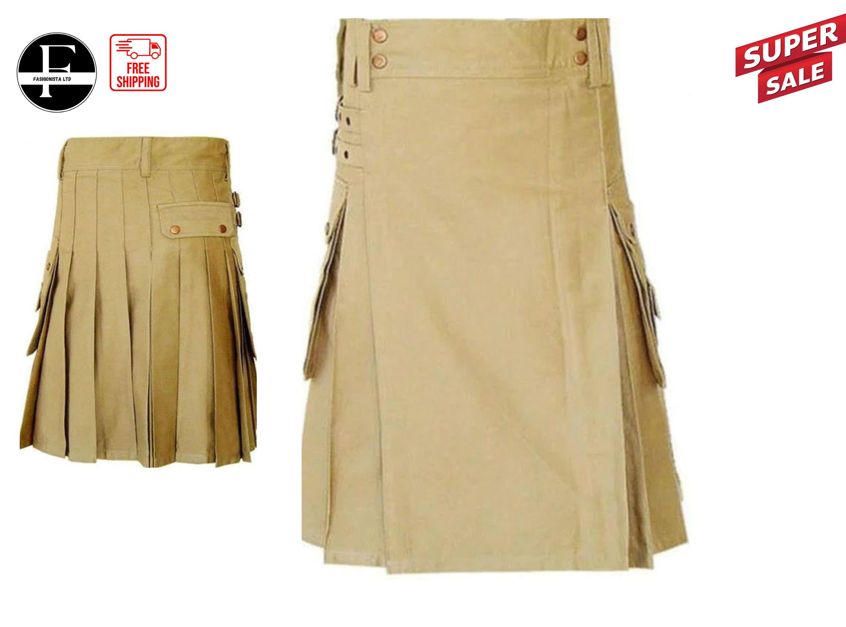 Traditional Scottish Men's Utility Sports Kilt | Great Cotton Kilt for ...