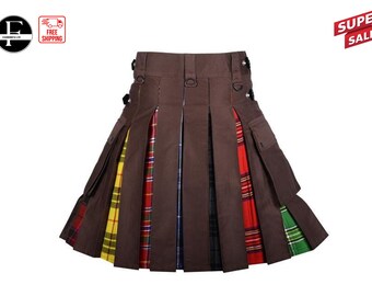 Rainbow Handmade Utility Kilt for Men - Etsy