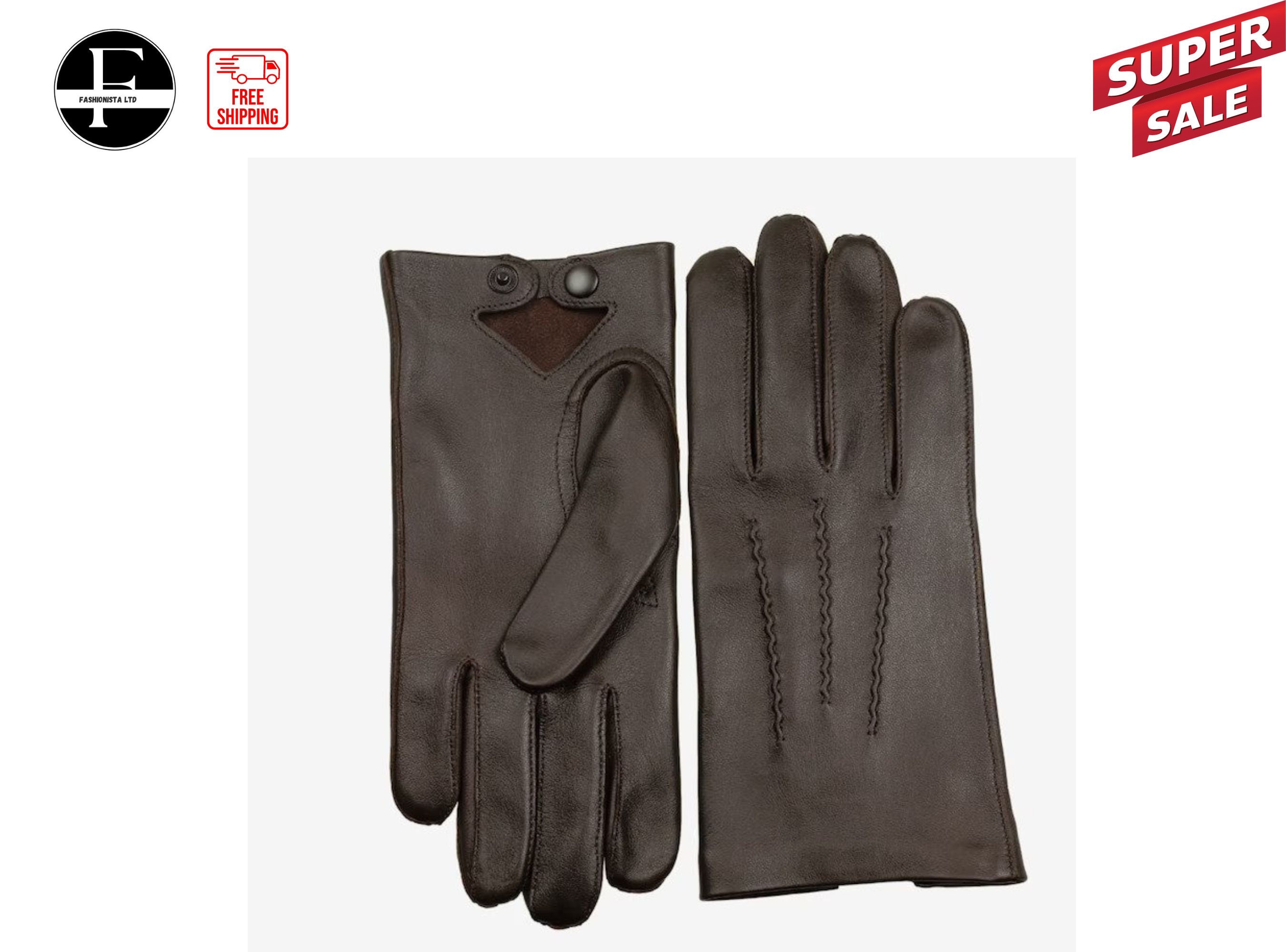Men's Classic Gloves With Wrist Fastener Officer Unlined - Etsy