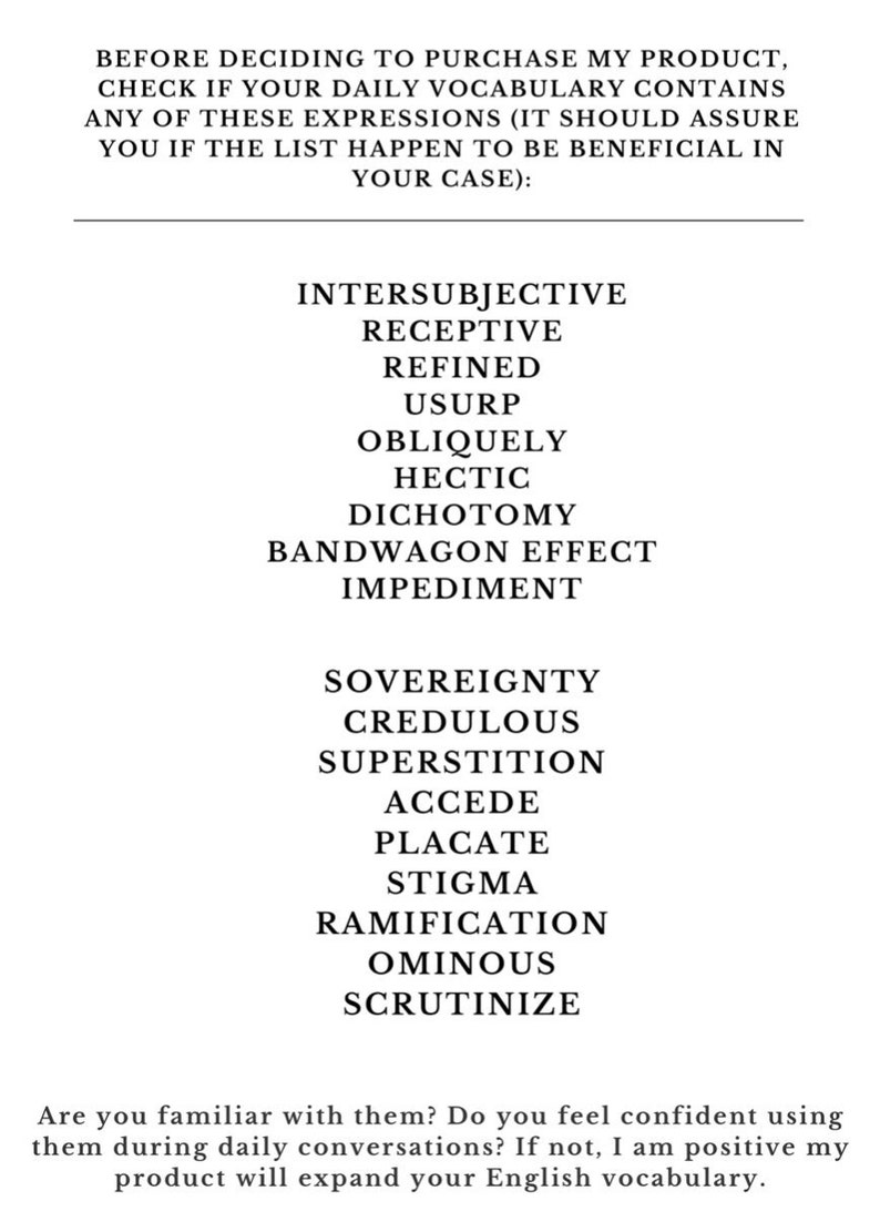 C1/C2 English Vocabulary IELTS - Etsy