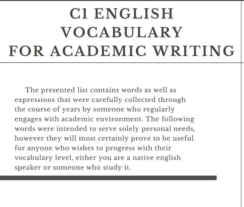 C1/C2 English Vocabulary IELTS - Etsy