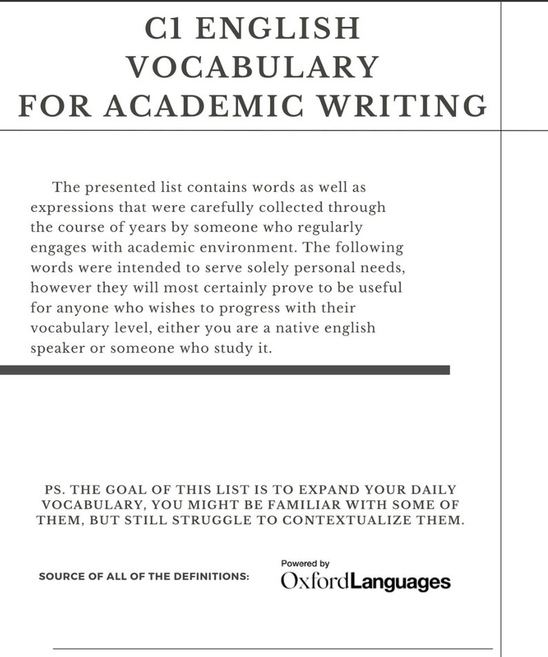 C1/C2 English Vocabulary IELTS - Etsy